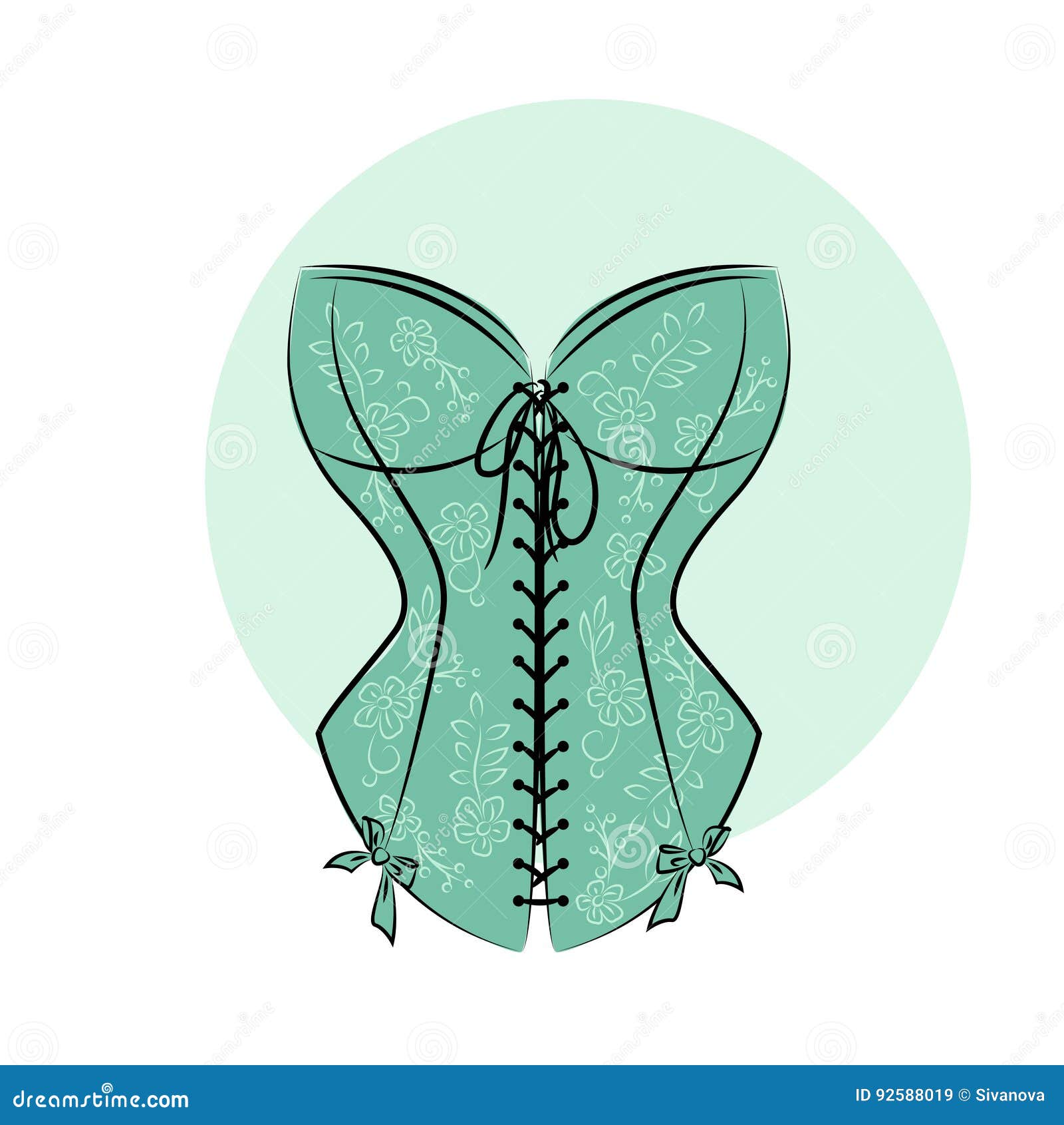 Retro Woman Corset Stock Vector Illustration Of Glamor 92588019