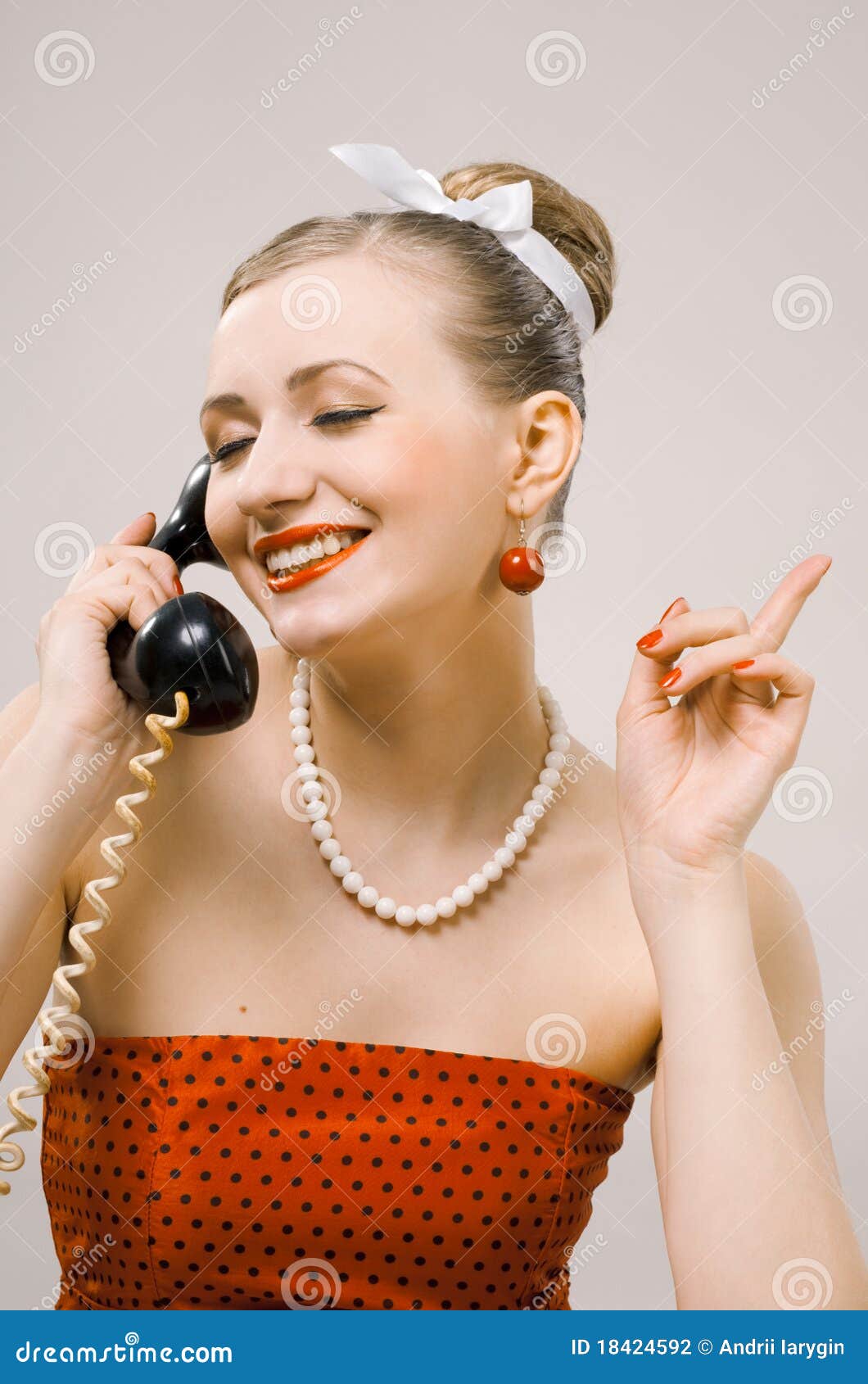 Retro Woman on the Phone stock photo. Image of 1950s - 18424592