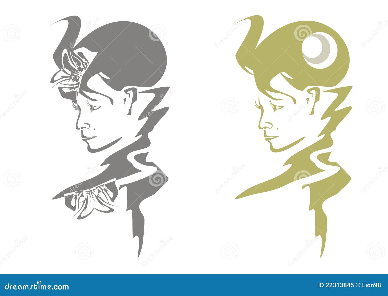 Retro woman s face stock vector. Illustration of design - 22313845