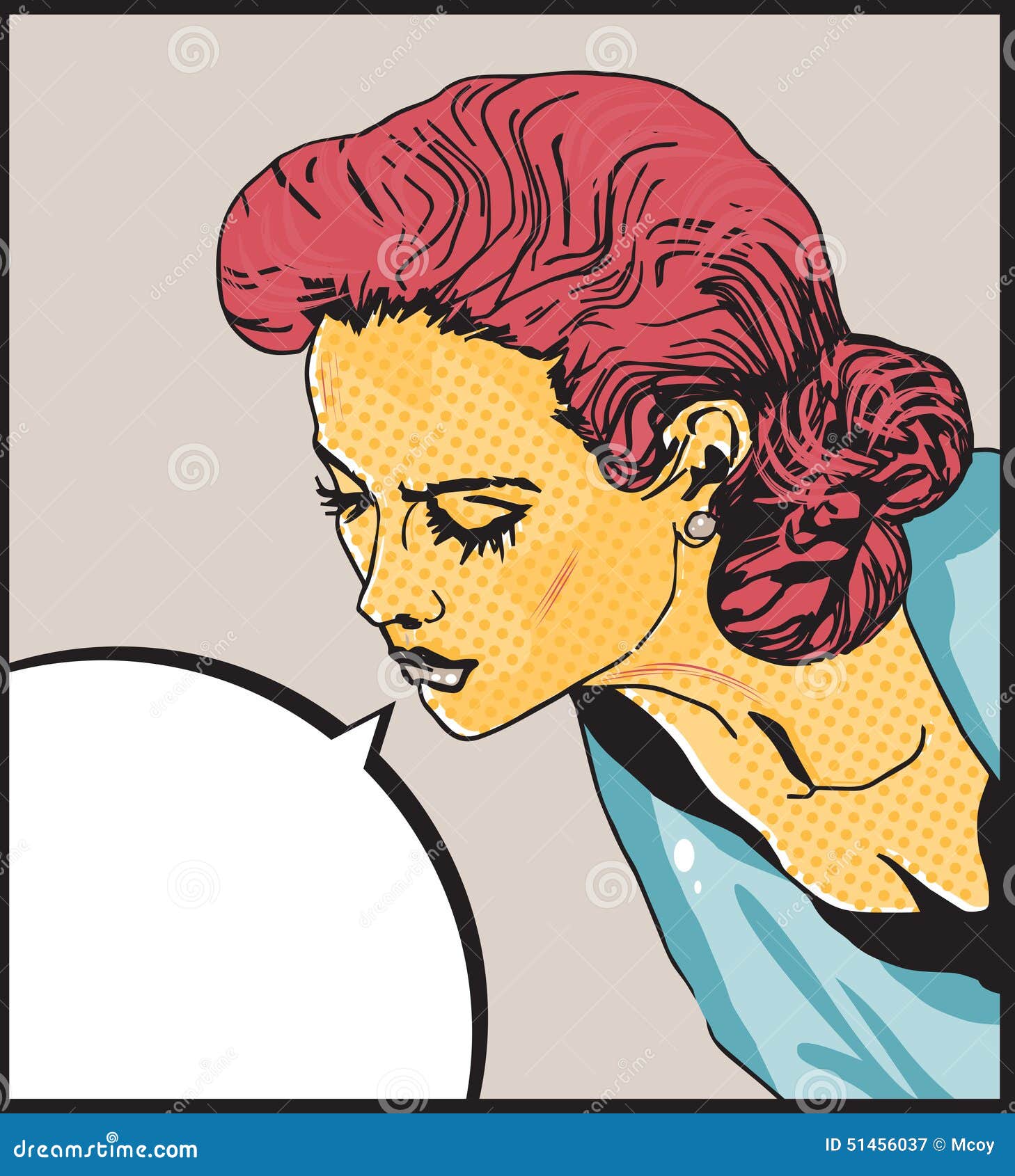 Retro woman talking stock illustration. Illustration of lady - 51456037