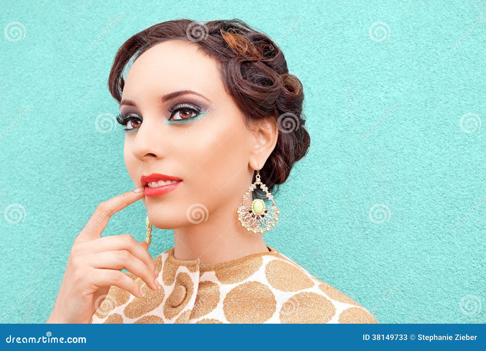 Retro Woman Thinking stock image. Image of idea, choices - 38149733