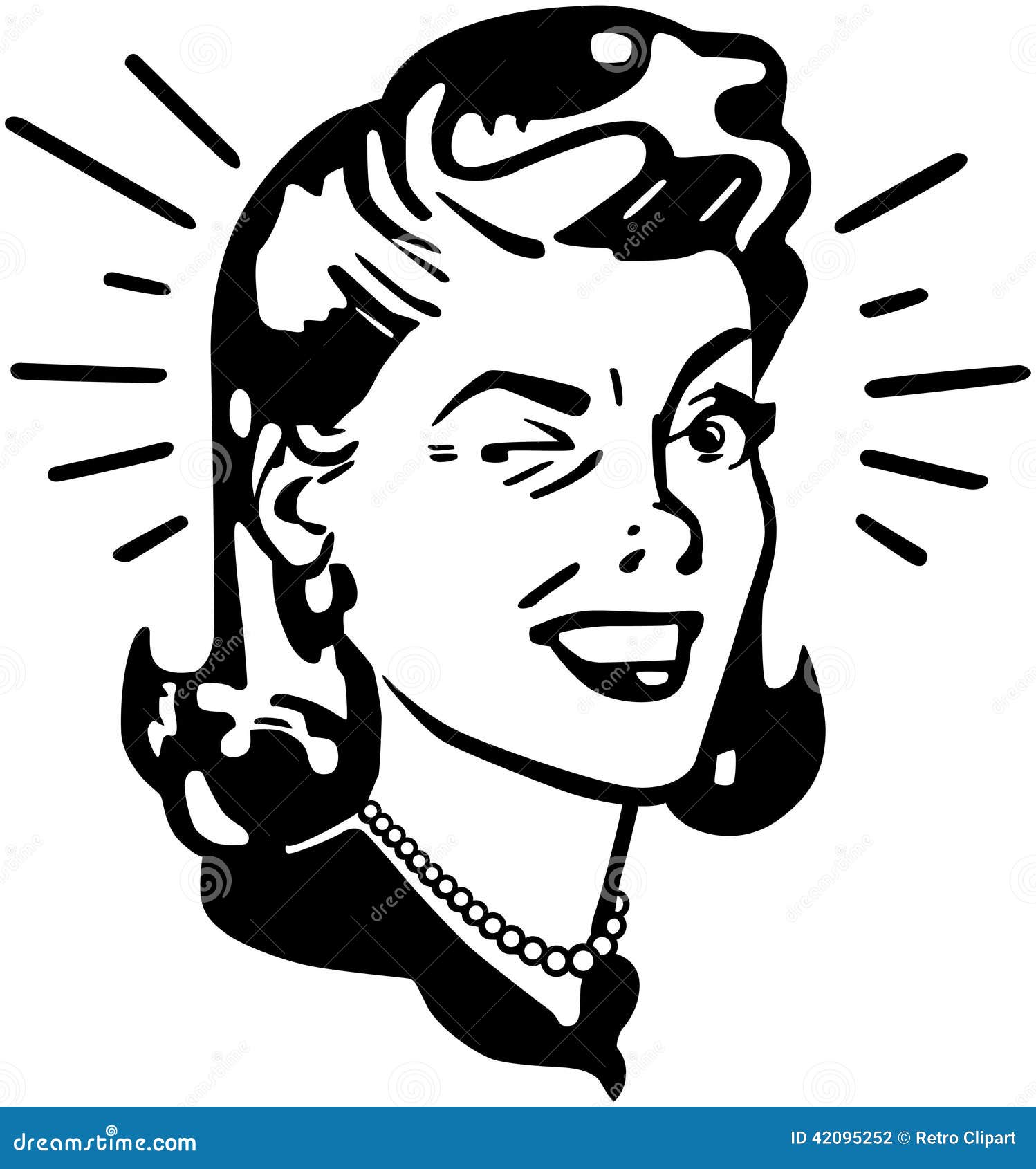 Retro Woman Winking Stock Vector Illustration Of Models 42095252