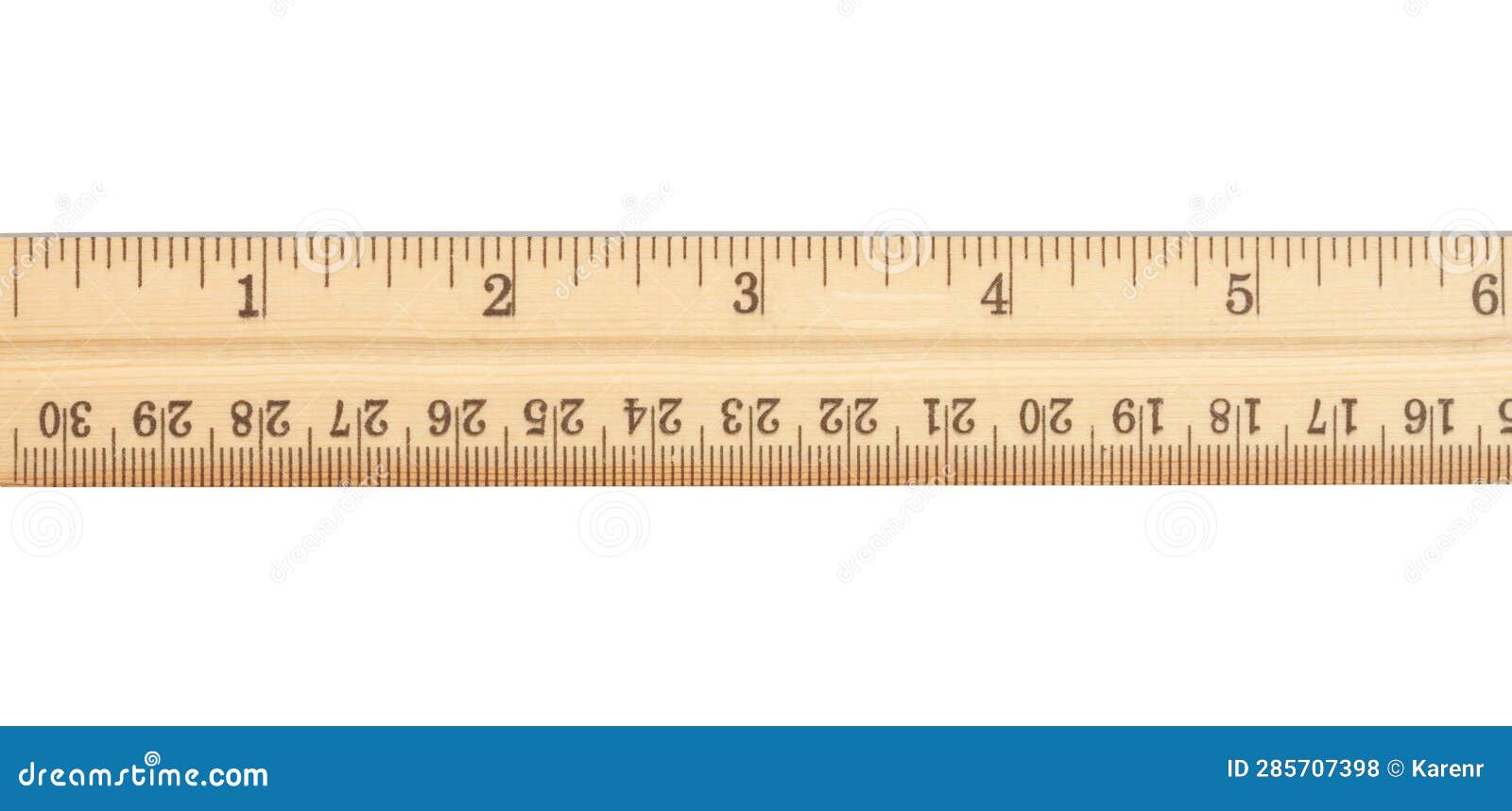Retro Wood 6-inch Ruler Isolated on White Stock Photo - Image of edge ...