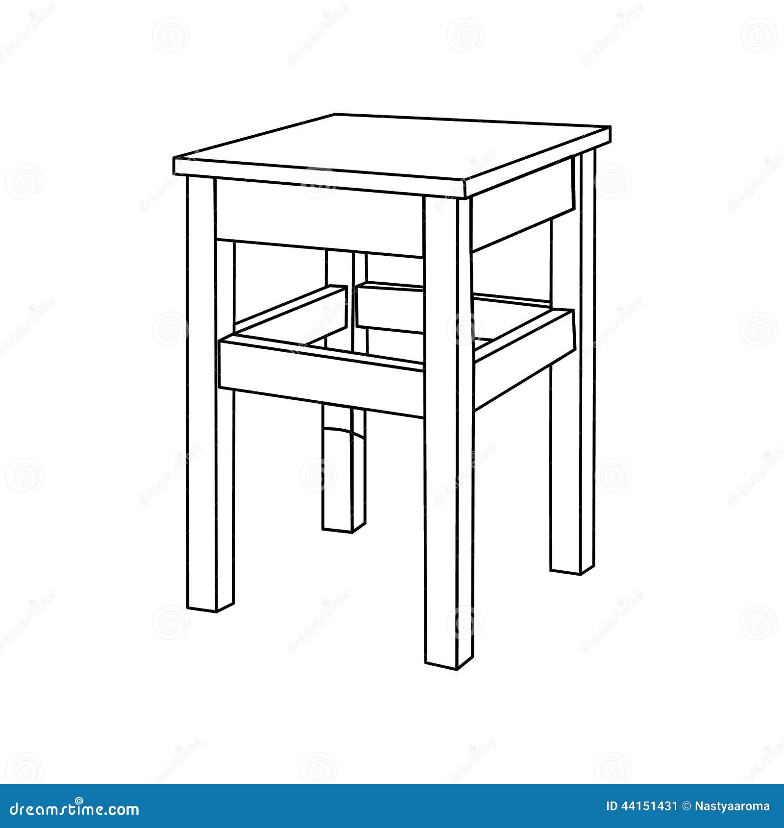 Retro wooden stool. stock vector. Illustration of club - 44151431