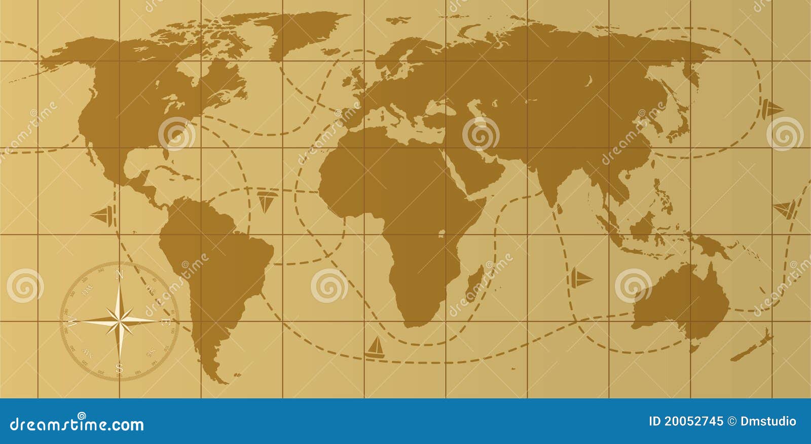 Retro World Map On Old Paper With Texture Royalty-Free Stock Image ...