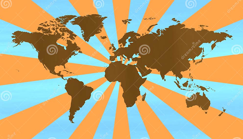 Retro World Map - Cdr Format Stock Vector - Illustration of additional ...