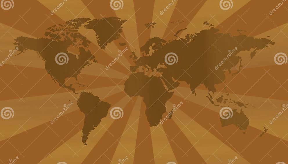 Retro World Map - Cdr Format Stock Illustration - Illustration of color ...