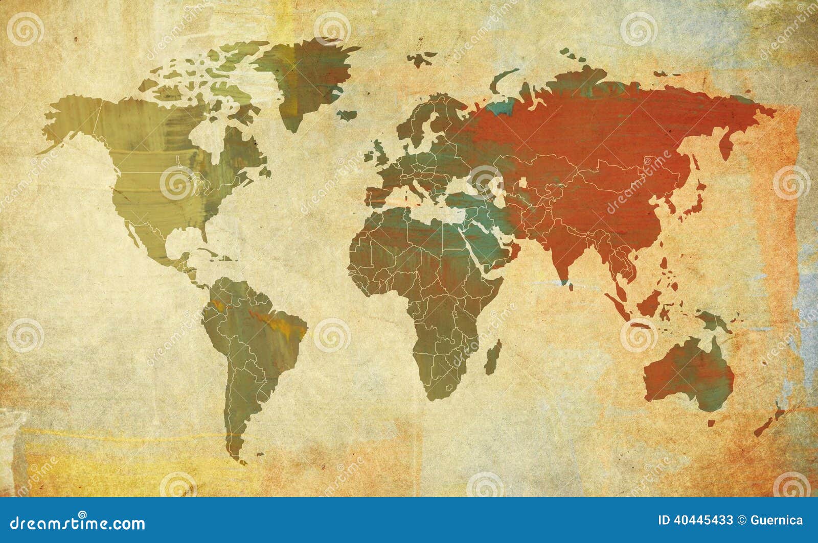 Retro world map stock illustration. Illustration of abstract - 40445433