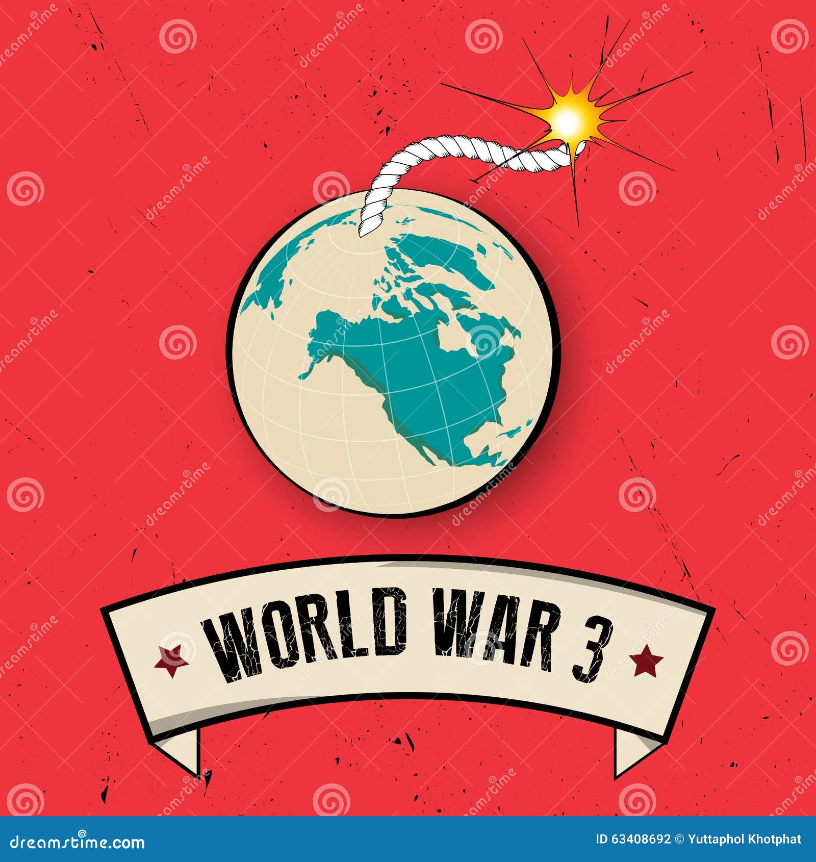 Retro World War 3 Poster on Old Background Stock Vector - Illustration ...