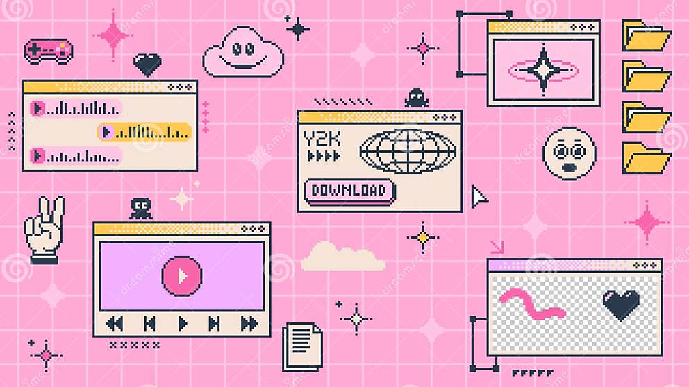 Retro Y2k Computer Window Page Interface, UI Stock Vector ...