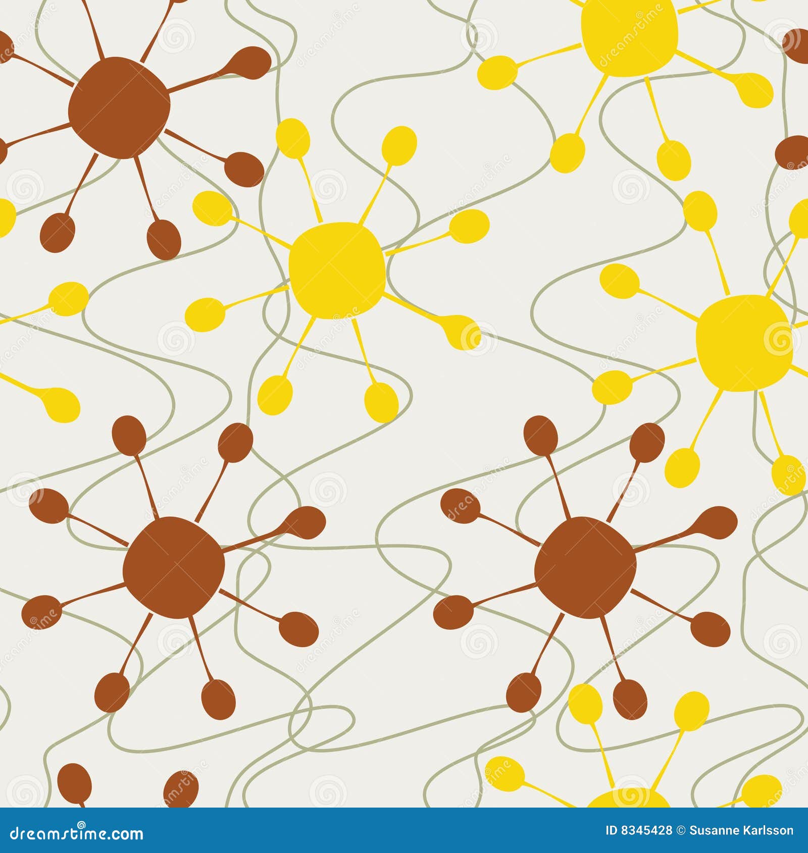 Retro Yellow and Brown Pattern Stock Vector - Illustration of grey ...