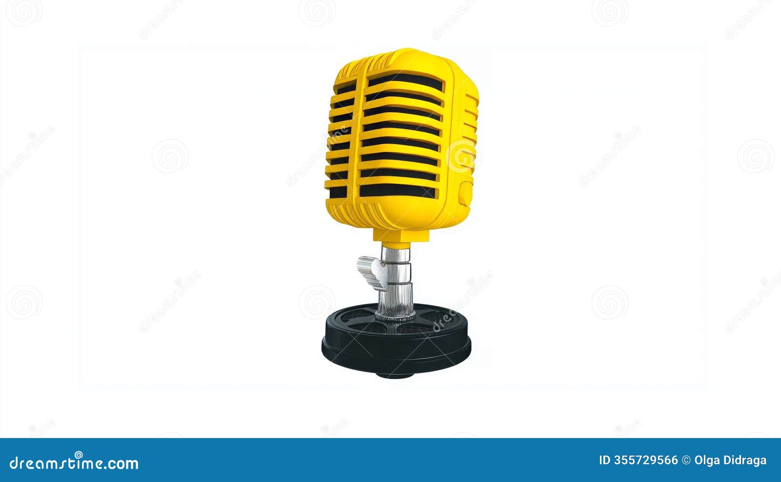 Yellow Microphone On Stand Icon Symbol Of Record, Broadcasts Concept ...