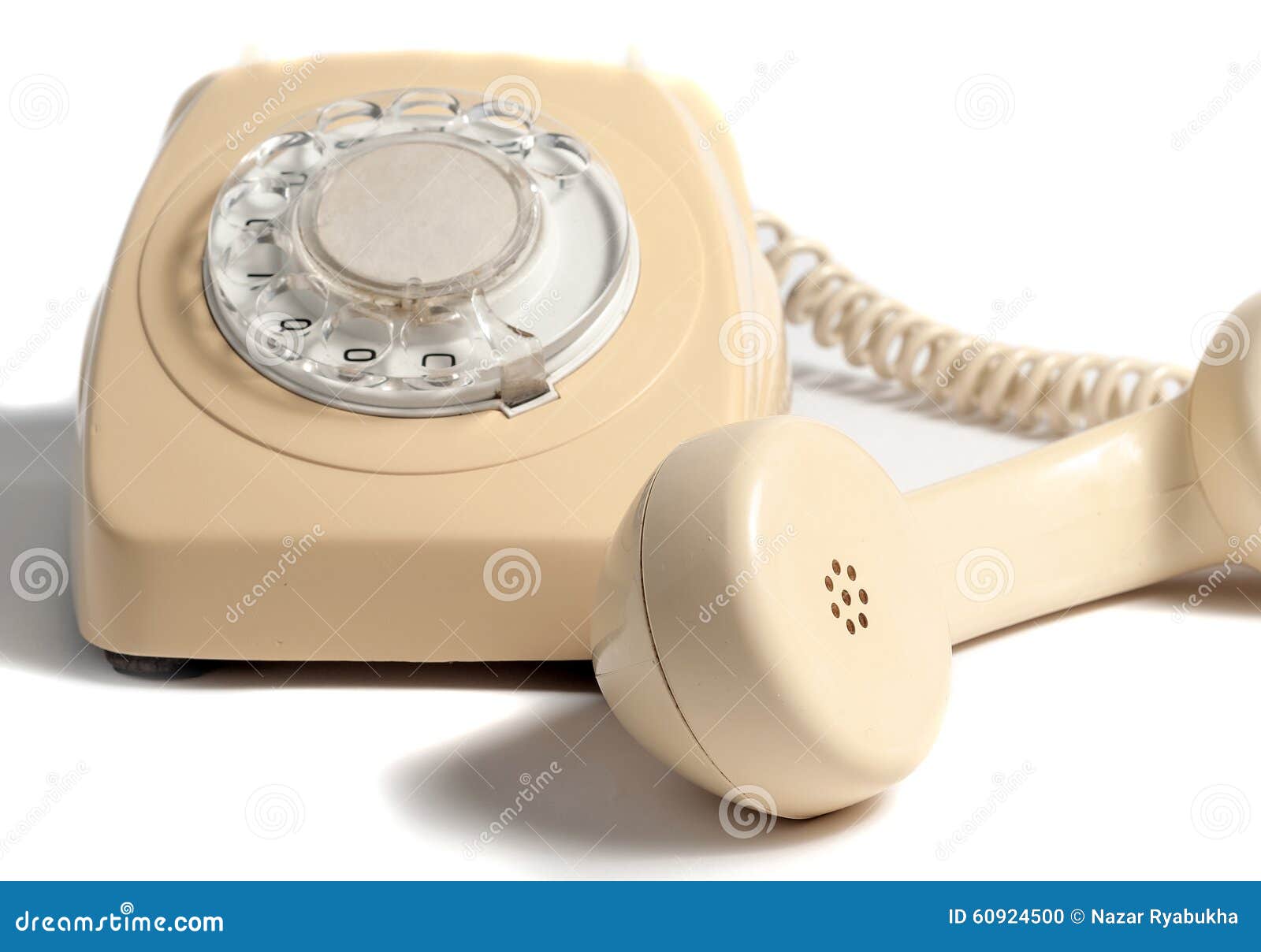 Retro Yellow Phone Isolated on White Background Stock Photo - Image of ...