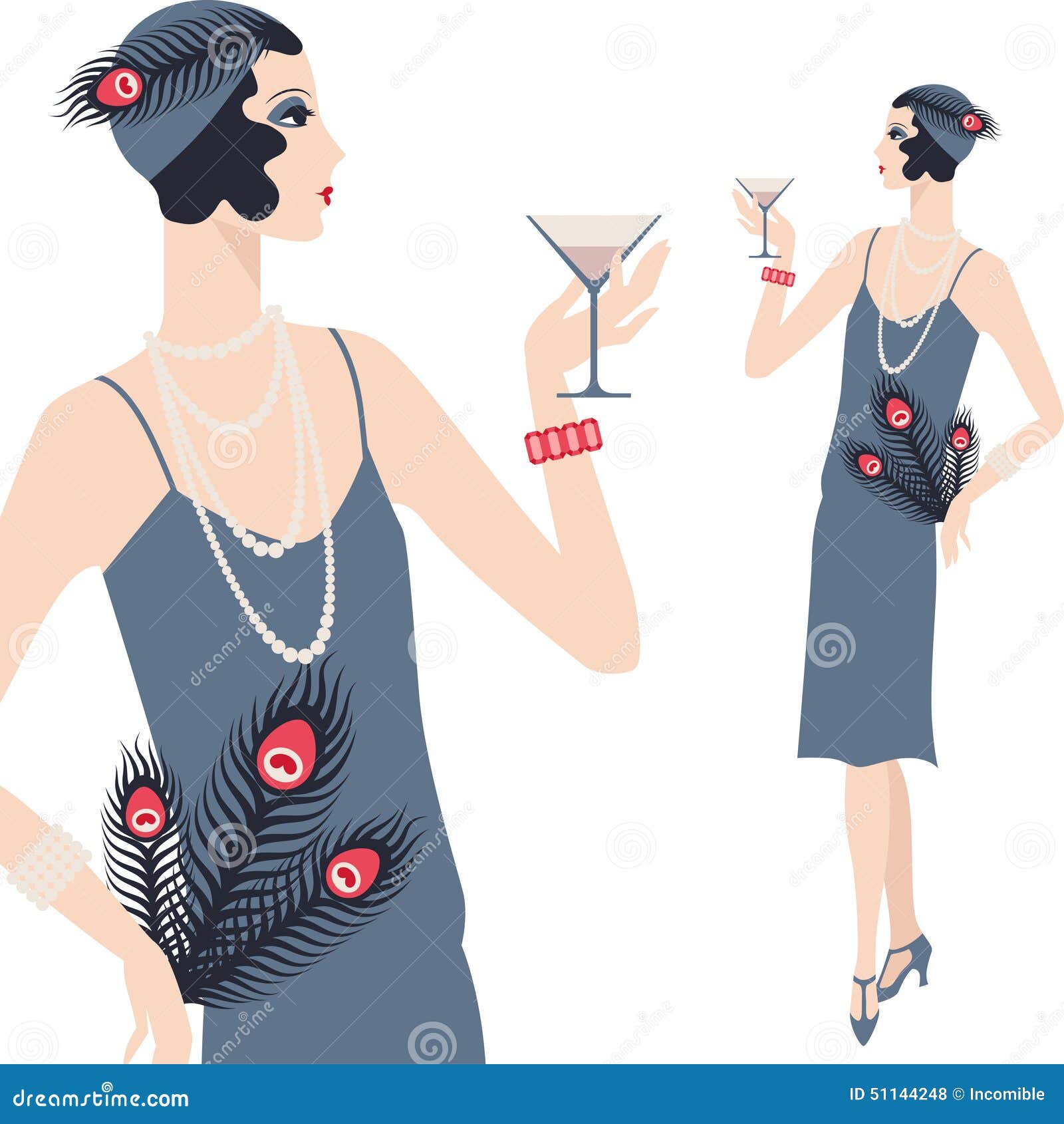 1920s Style Retro Fantastic Space Posters Cartoon Vector ...