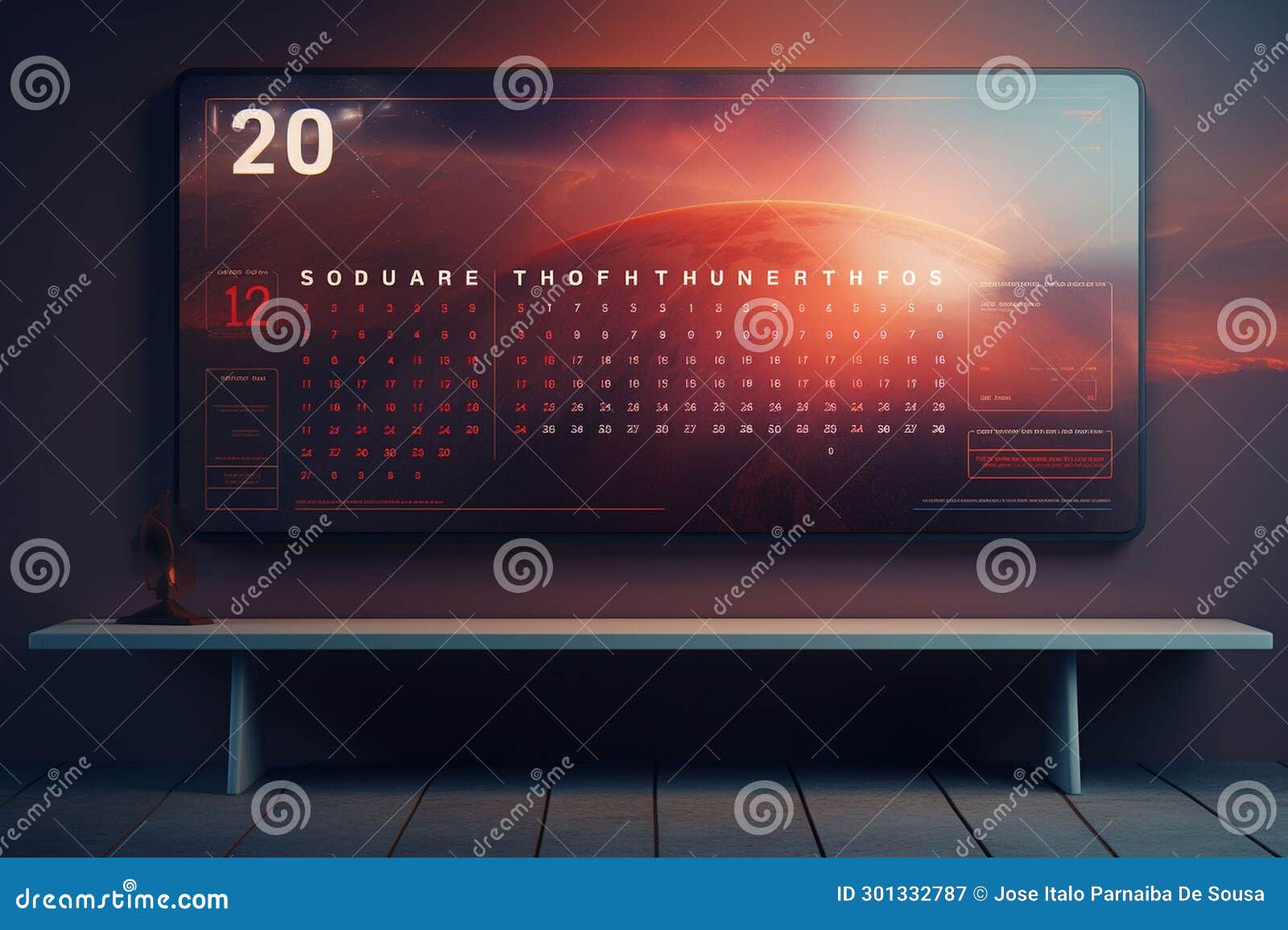 Retrofuturistic 2024 Calendar Layouts Merging Royalty-Free Stock ...