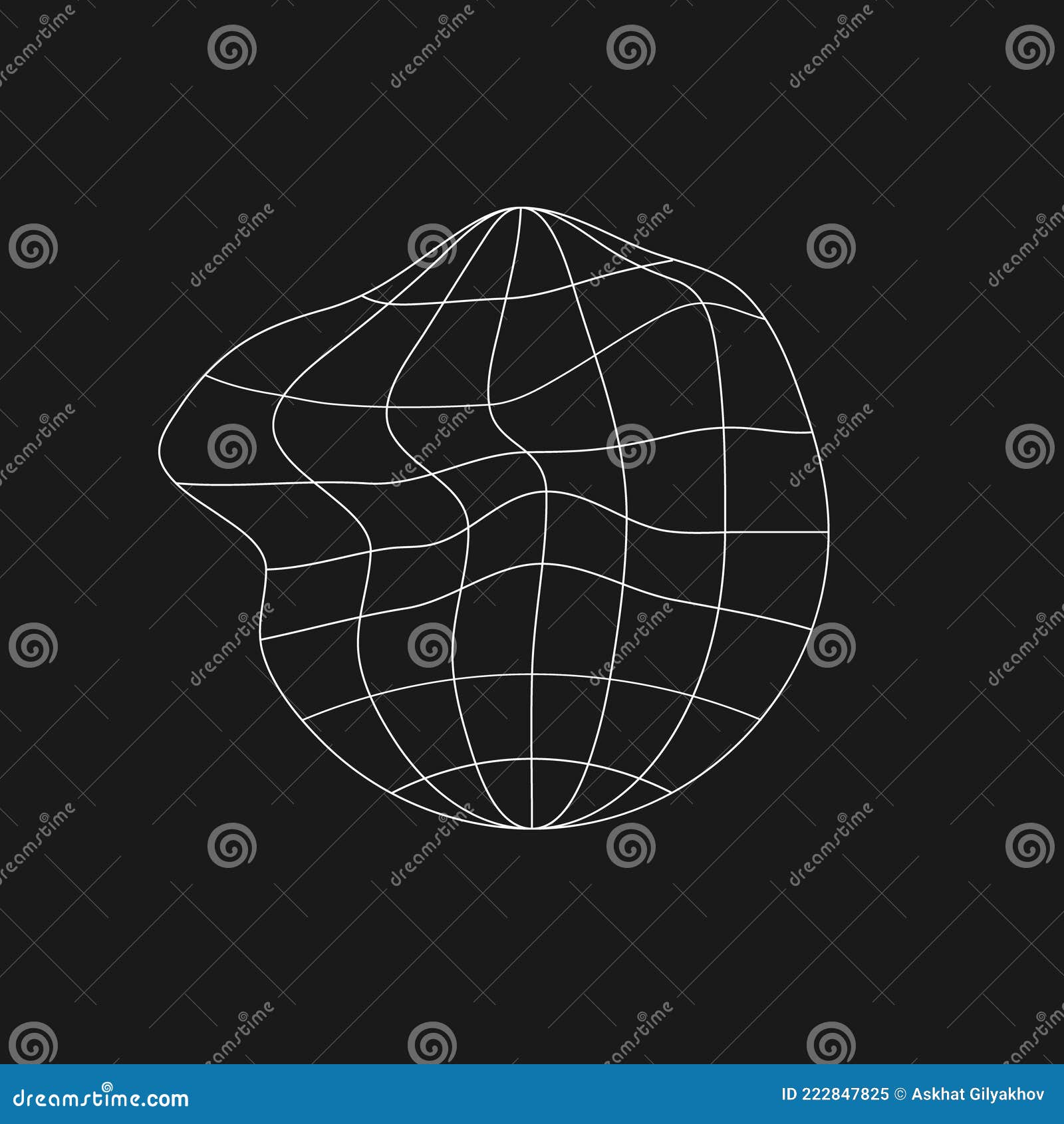 Retrofuturistic Planet Shape. Cyberpunk Geometry Of Planet. Circle ...