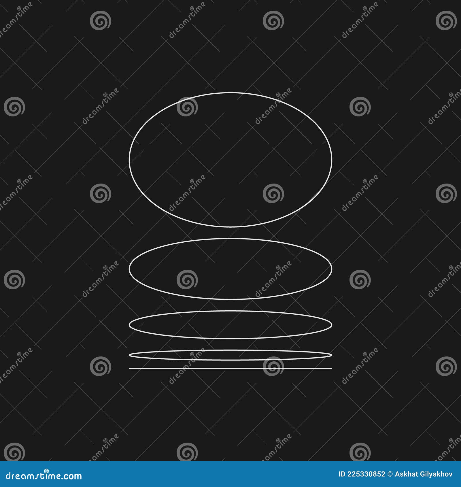 Retrofuturistic Plane Circles With One Axis. Cyber Retro Design Element ...