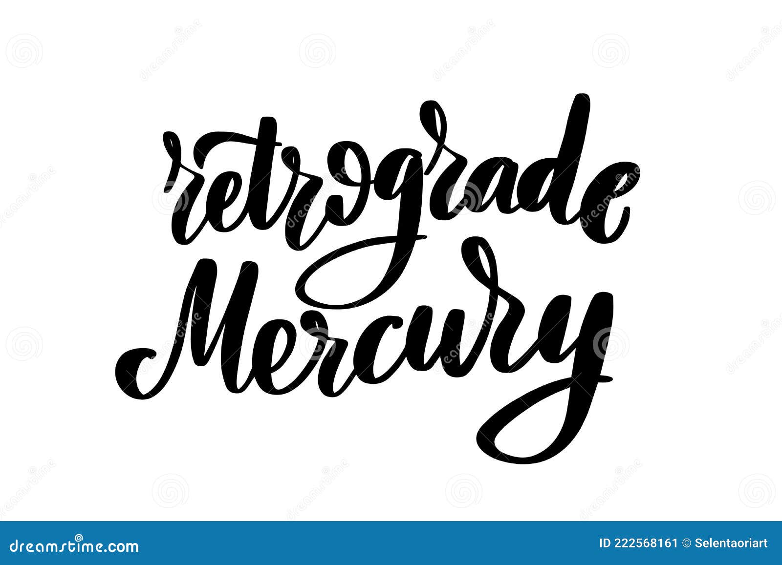 Retrograde Mercury Lettering Handwritten Stock Typography Vector ... Retrograde Mercury Lettering Handwritten Stock Typography Vector ...