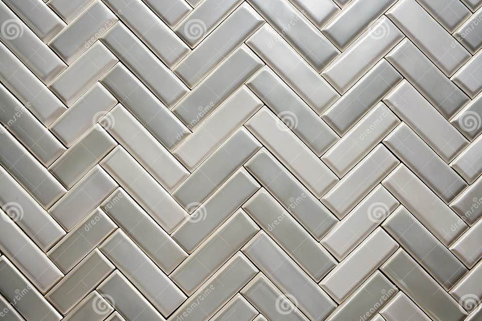 RetroInspired Gray and White Herringbone Subway Tile Bathroom Design ...