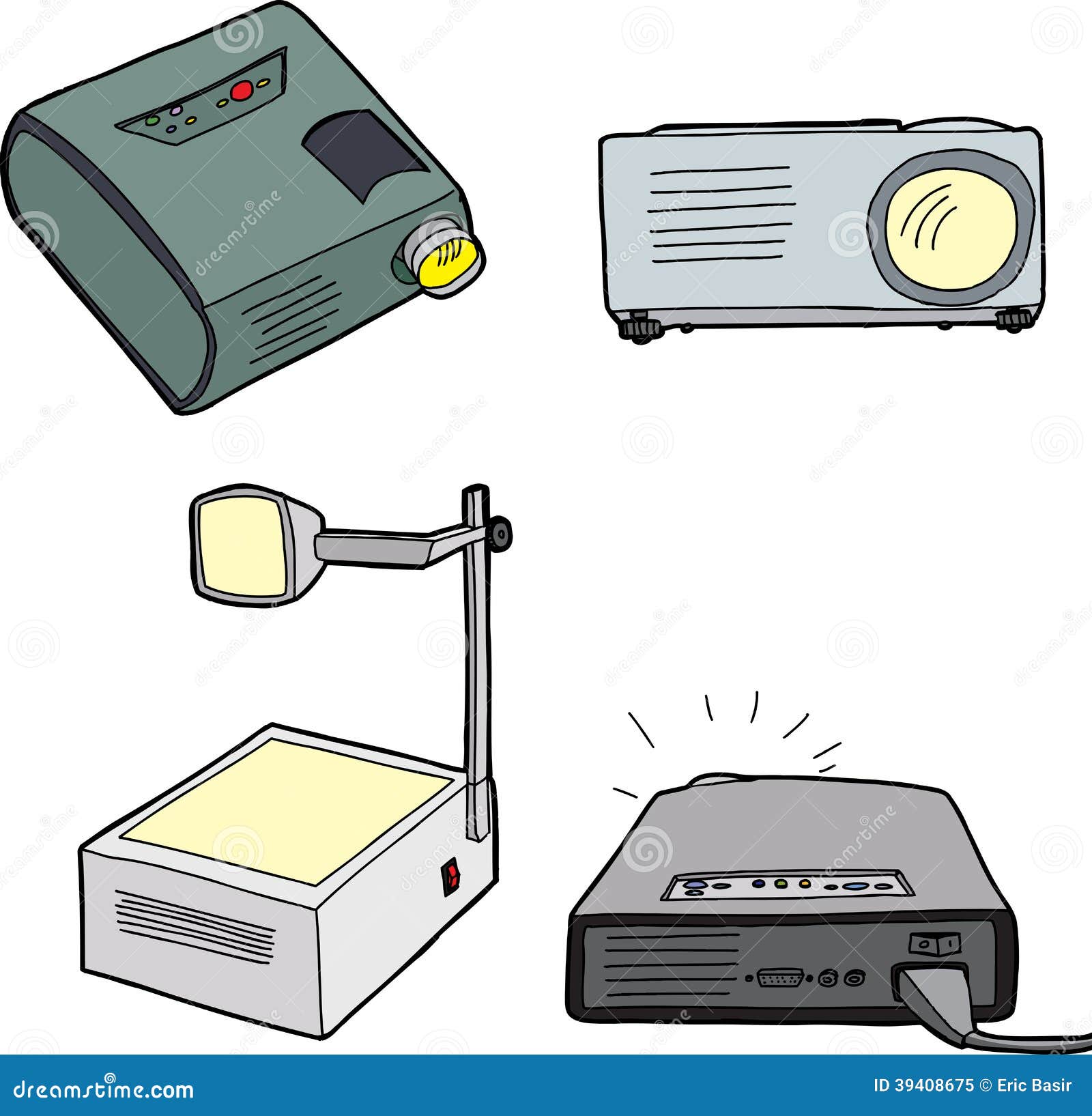 Retroproyectores ilustración del vector. Ilustración de oficina - 39408675