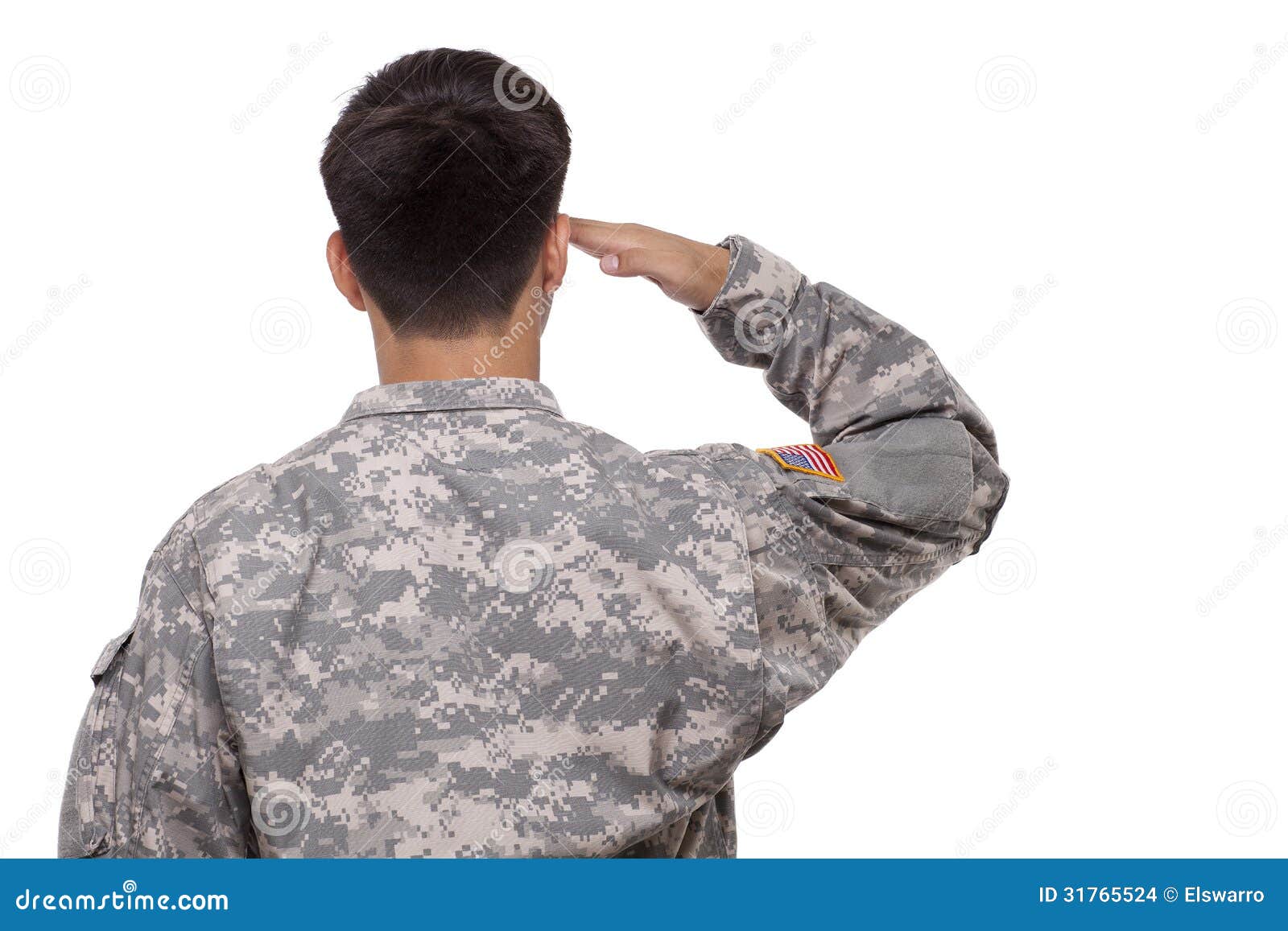 Retrovisione Di Un Saluto Del Soldato Fotografia Stock - Immagine di ...