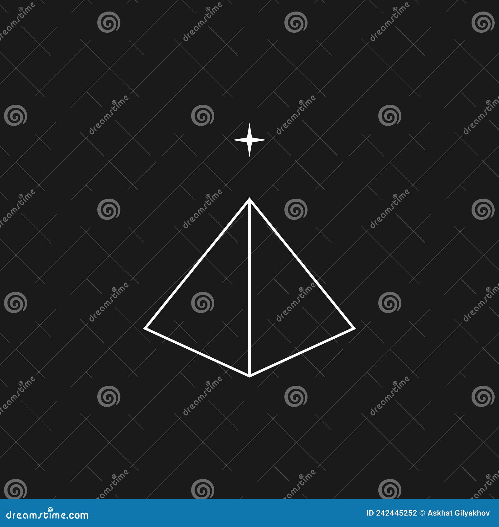 Retrowave Aesthetics Linear Pyramid With A Star On Top Of It. Synthwave ...