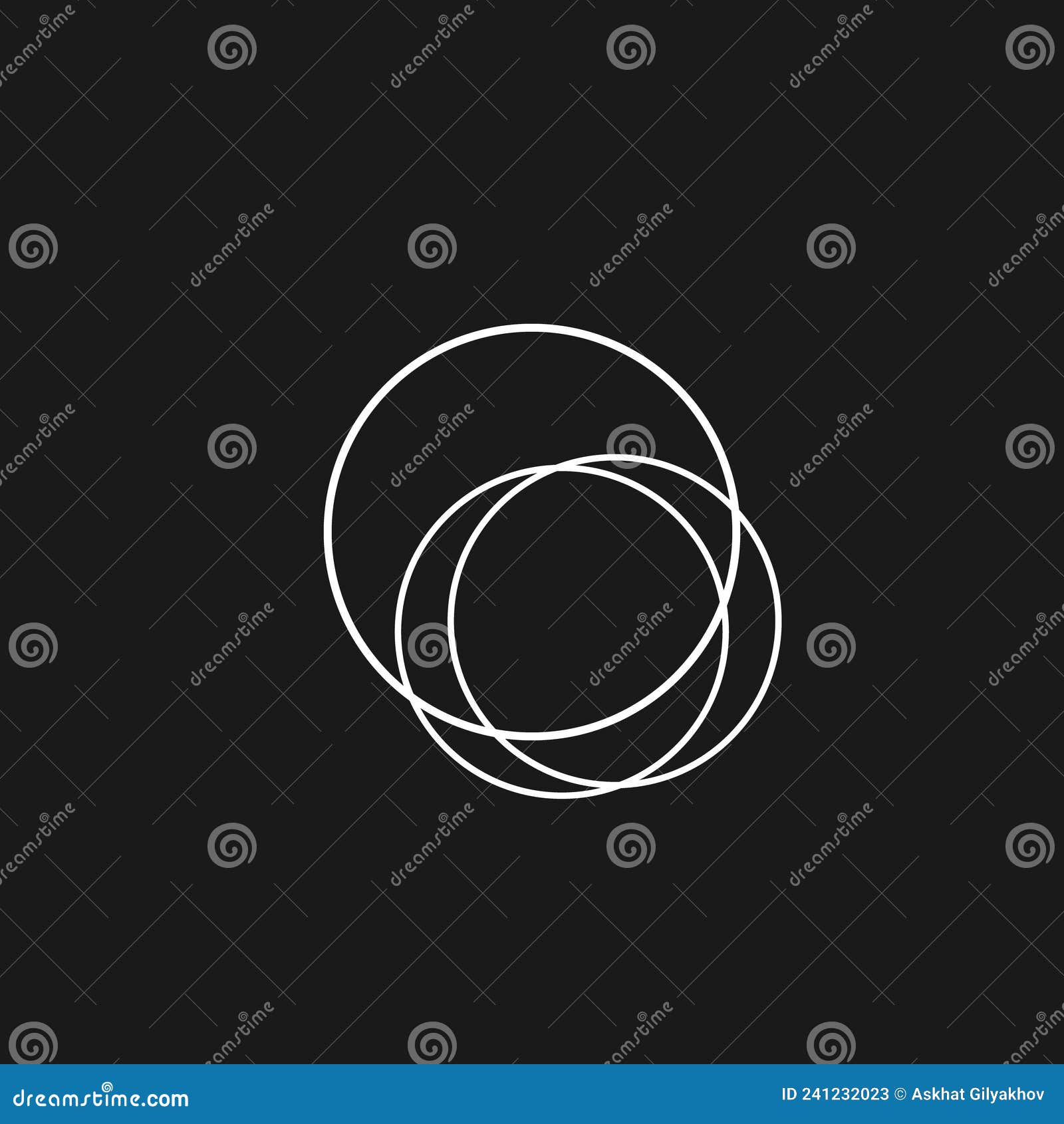 Retrowave Aesthetics Outline Composition of Intersecting Circles ...