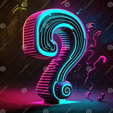 Retrowave Question Mark, Gaming Process, Creative Design of Retro ...