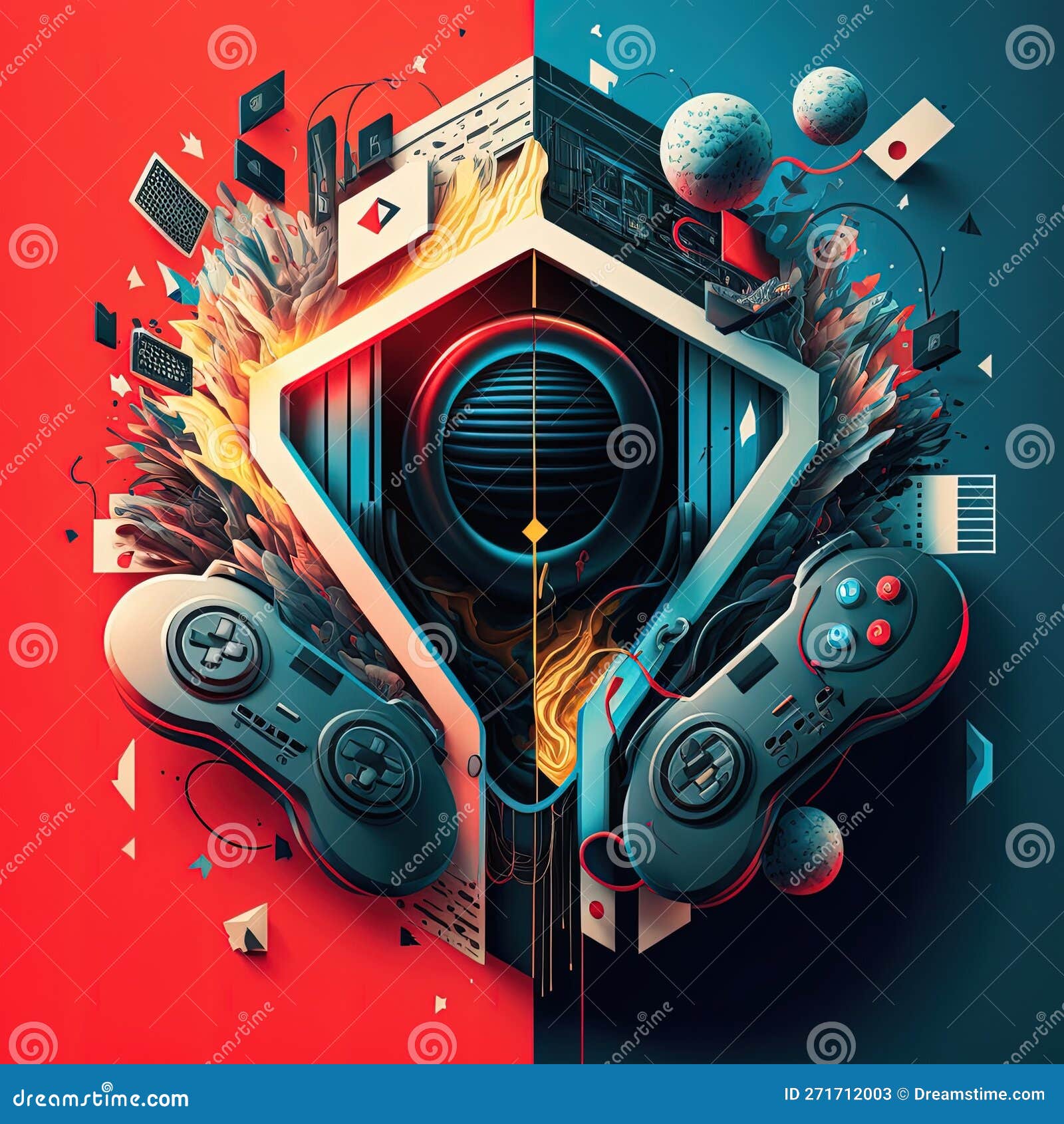 Retrowave in Style of 80 S. Arcade Gaming Club, Gaming Console ...