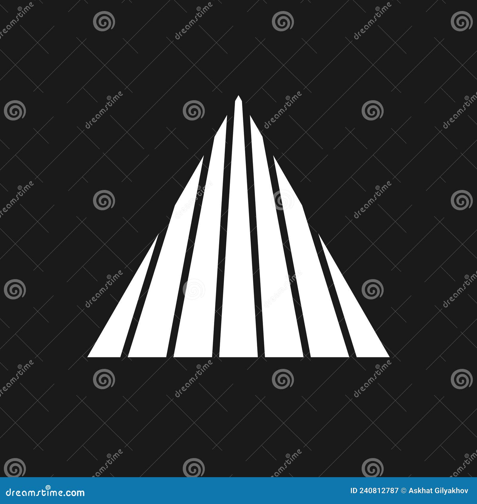 Retrowave Triangle with Vertical Stripes 1980s Style. Synthwave Black ...