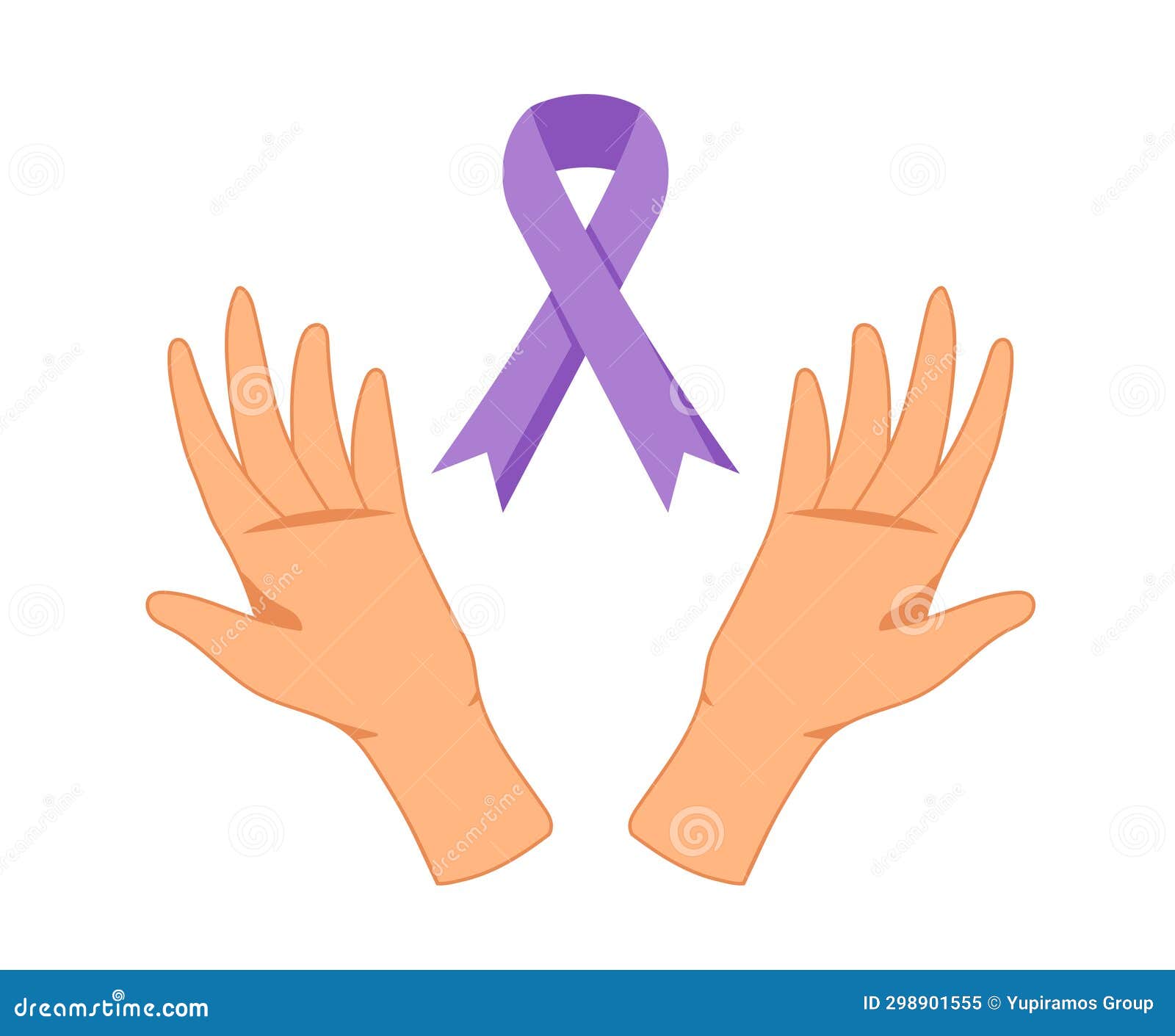Rett Syndrome Ribbon on Hands Stock Illustration - Illustration of ...