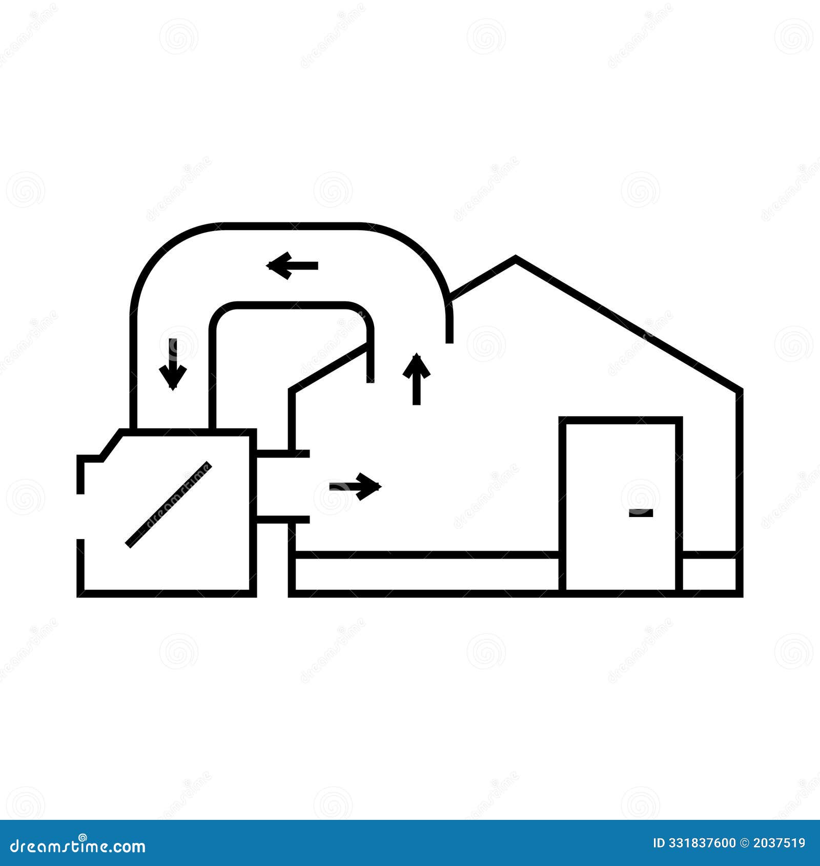 Return Air Ventilation Line Icon Vector Illustration Stock Vector ...