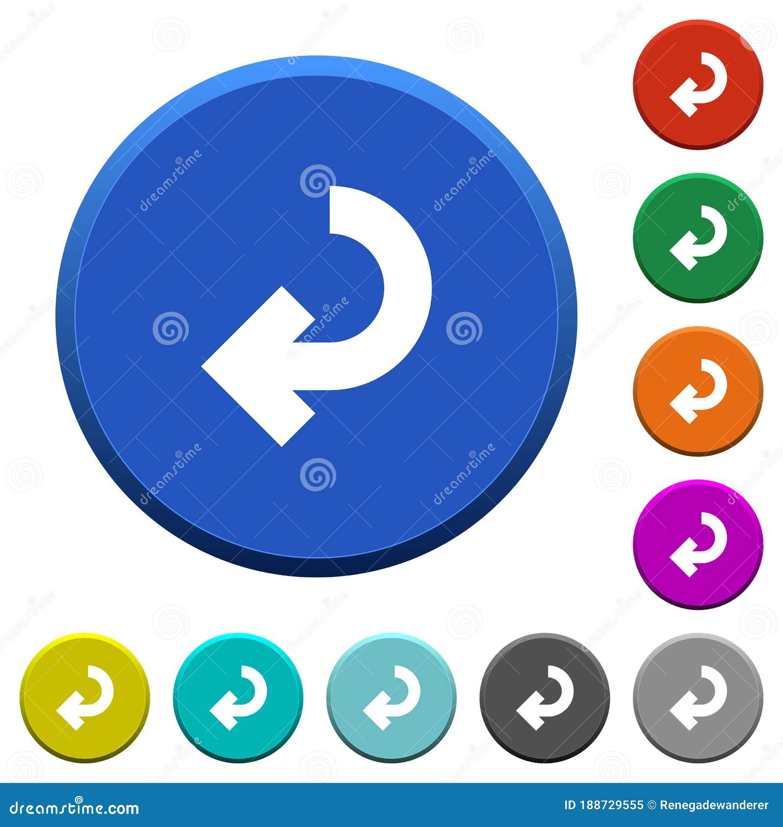 Return Arrow Beveled Buttons Stock Vector - Illustration of newline ...