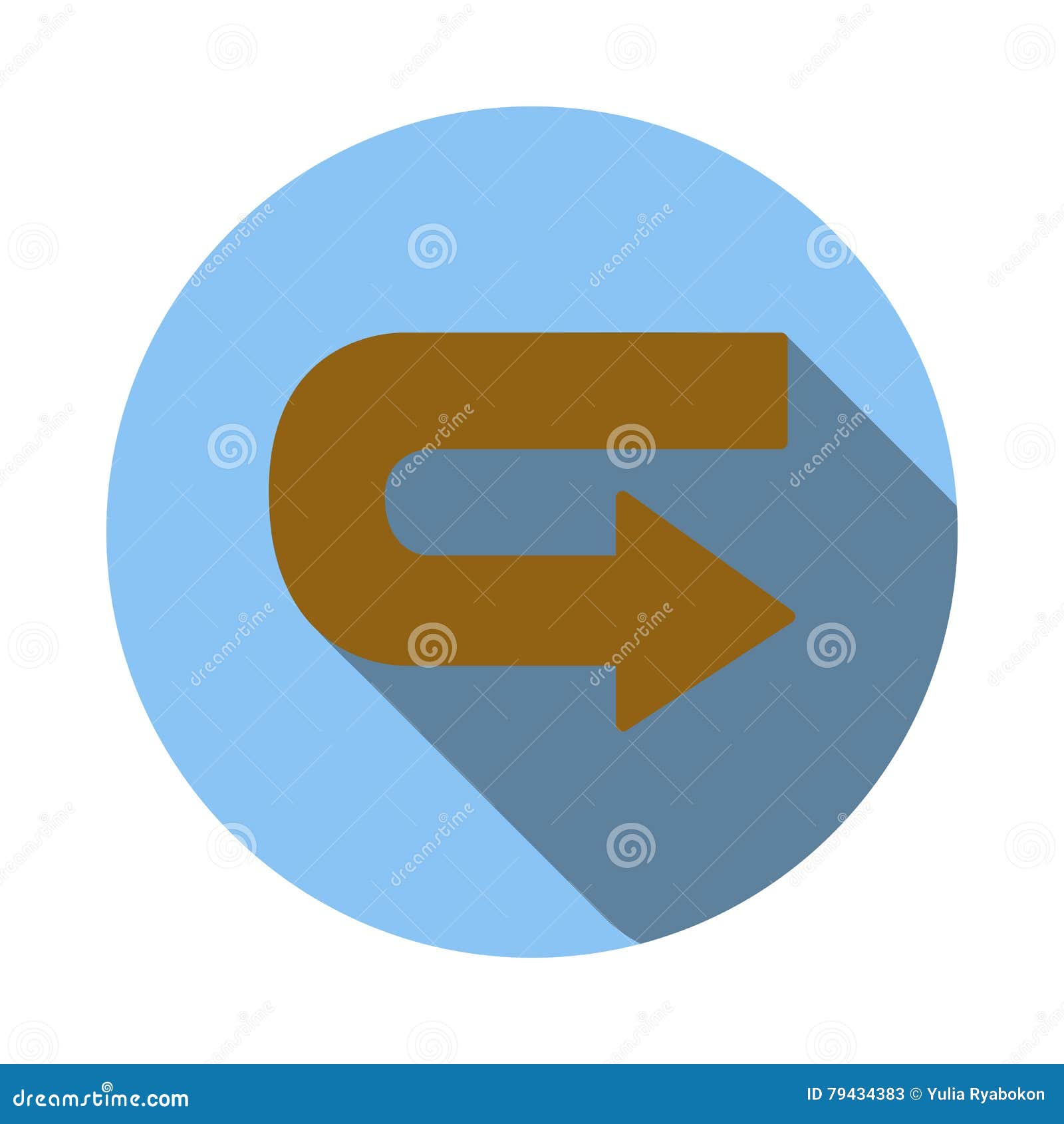 Return Arrow Icon, Flat Style Stock Vector - Illustration of direction ...