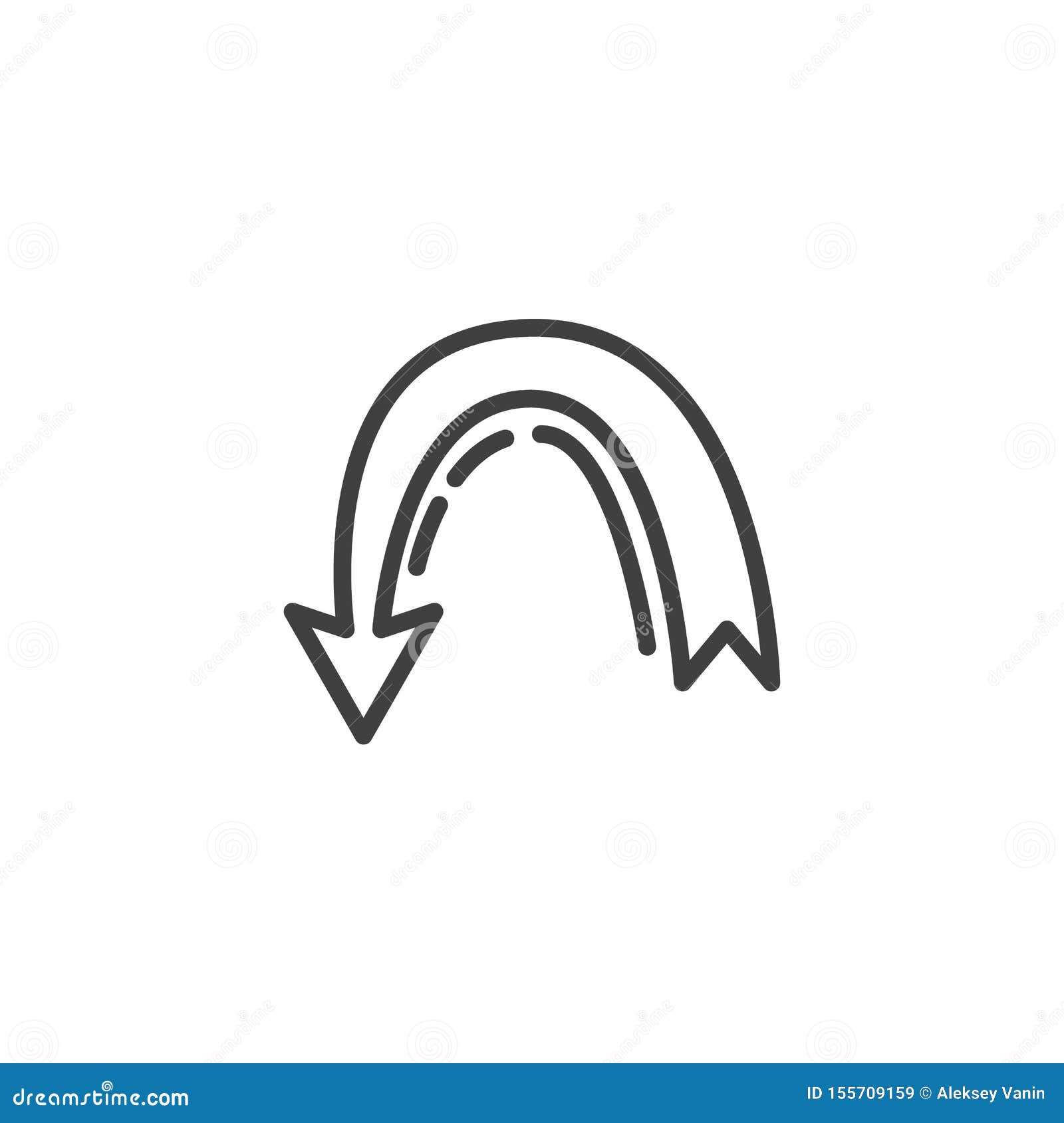 Return arrow line icon stock vector. Illustration of symbol - 155709159