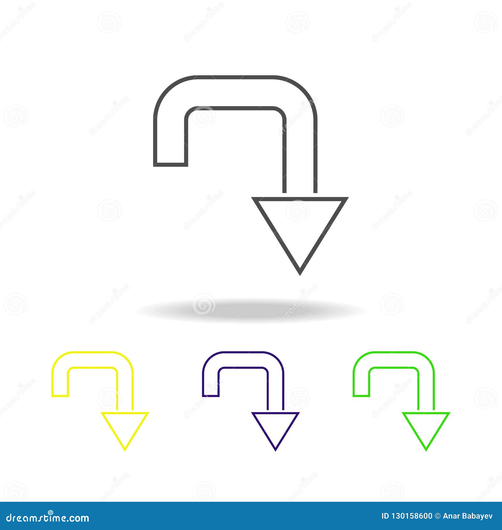 Return Arrow Multicolored Icons. Thin Line Icon for Website Design and ...