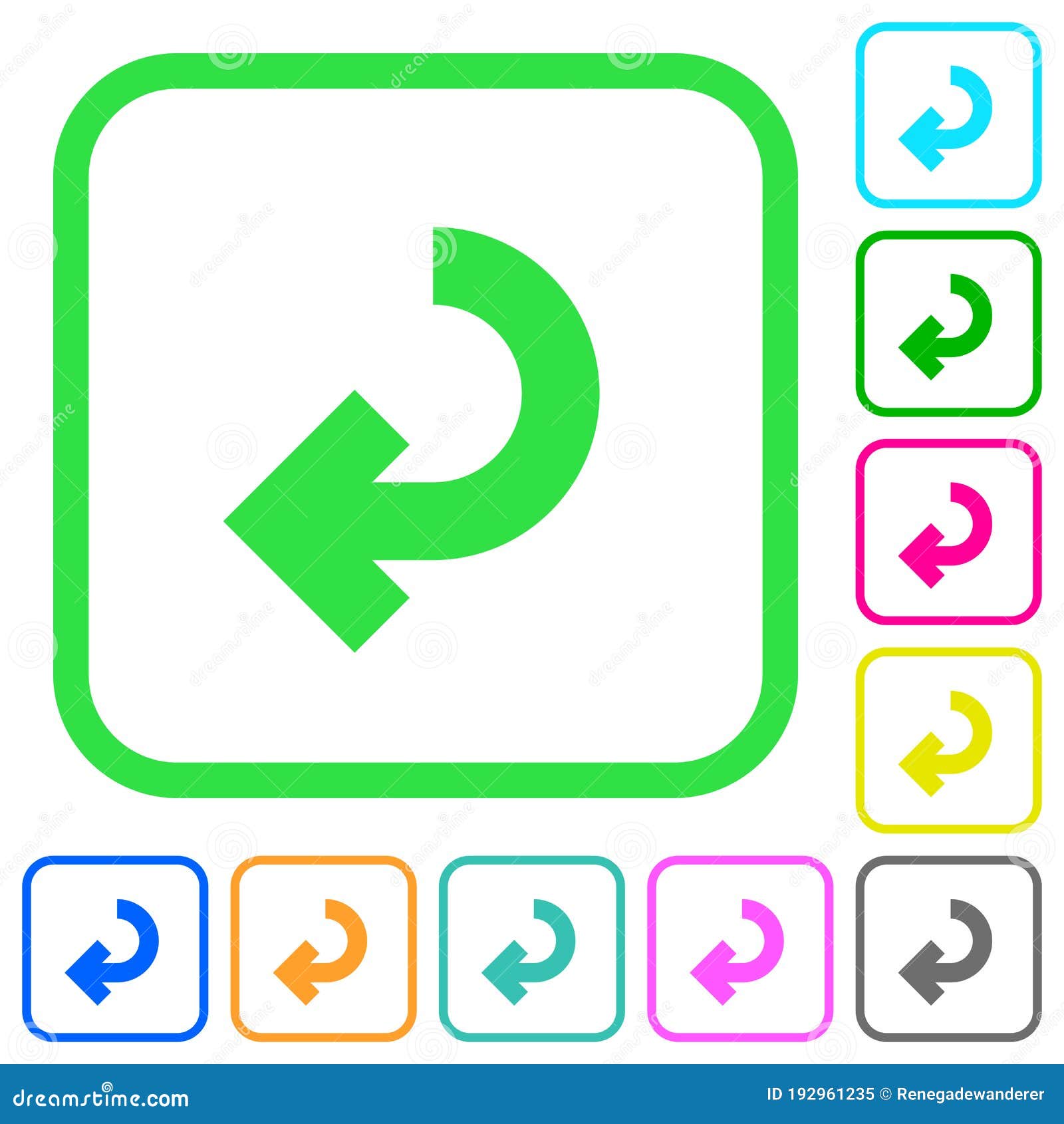 Return Arrow Vivid Colored Flat Icons Icons Stock Vector - Illustration ...
