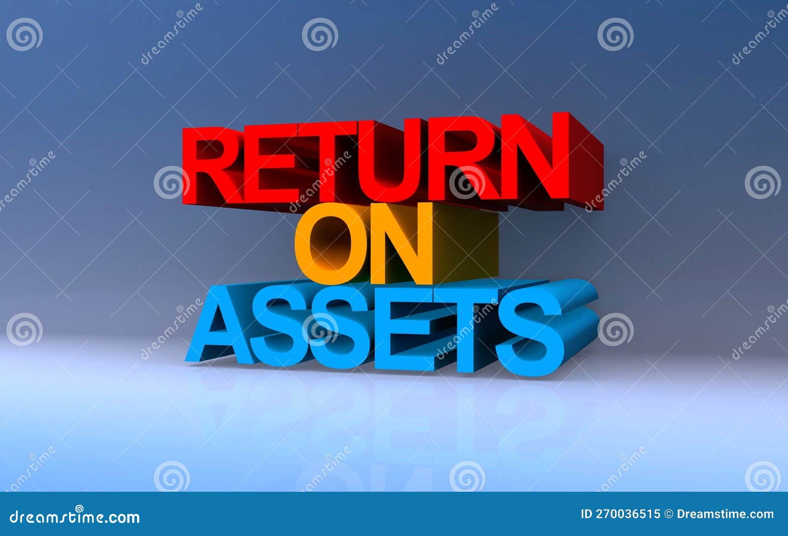 Return on assets on blue stock illustration. Illustration of return ...