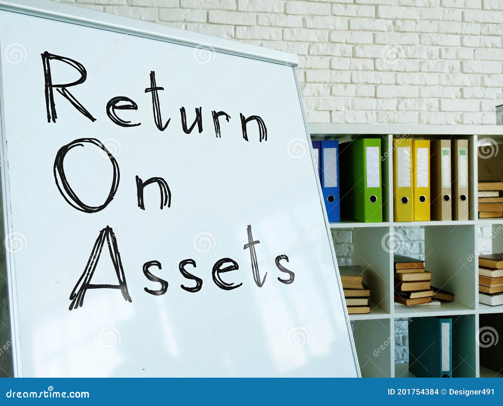Return on Assets ROA Written on the Whiteboard. Stock Photo - Image of ...