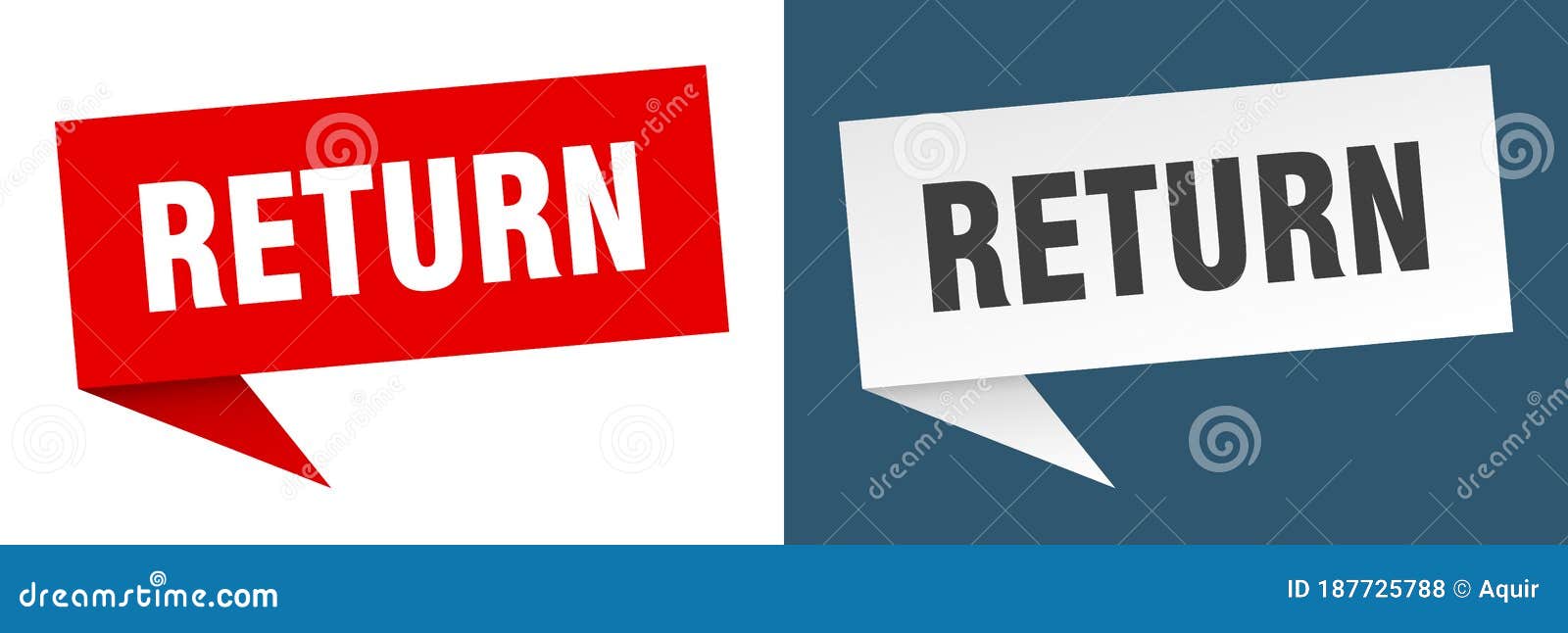 Return Banner. Return Speech Bubble Label Set Stock Vector ...