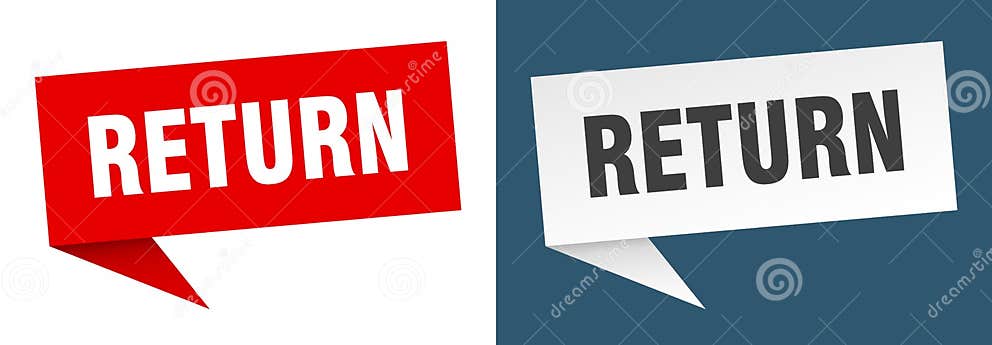 Return Banner. Return Speech Bubble Label Set Stock Vector ...