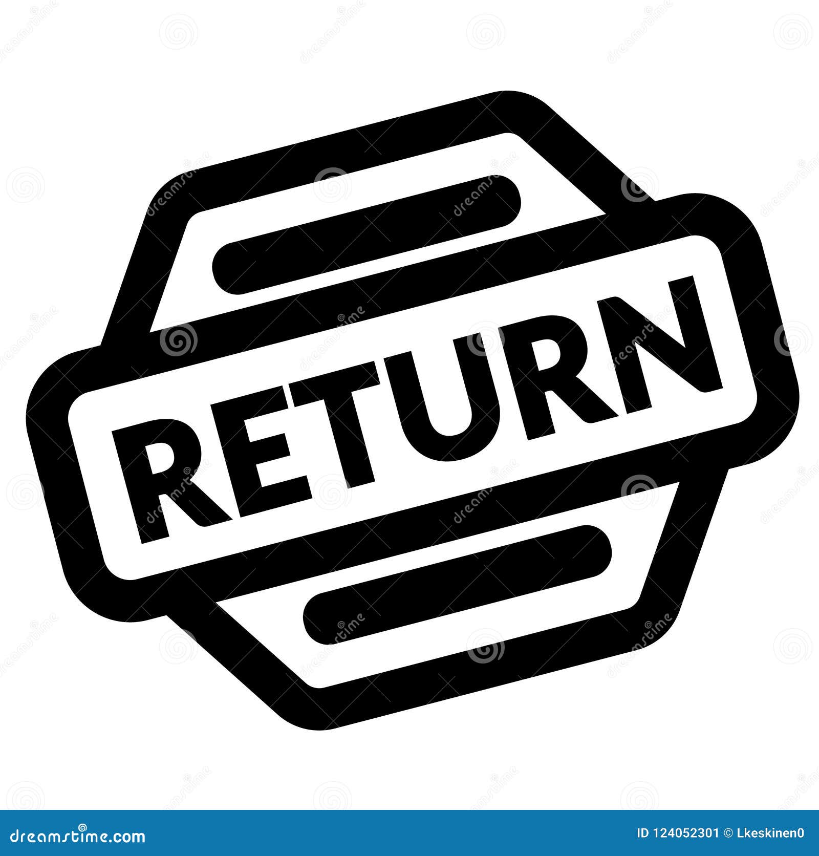 Return black stamp stock vector. Illustration of receive - 124052301