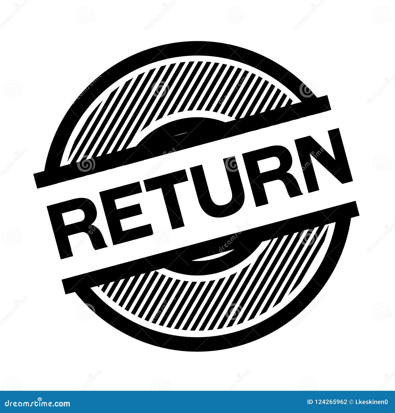 Return black stamp stock vector. Illustration of postman - 124265962