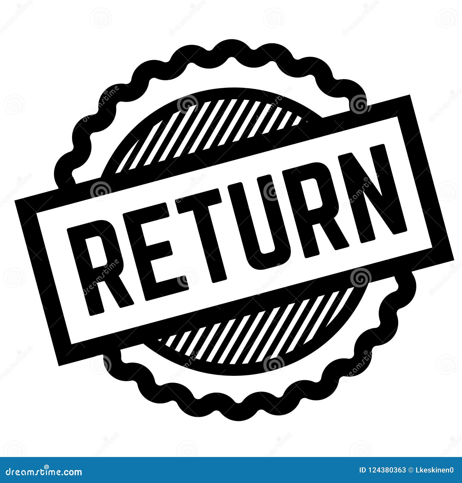 Return black stamp stock vector. Illustration of postal - 124380363