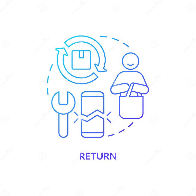 Return Blue Gradient Concept Icon Stock Vector - Illustration of change ...