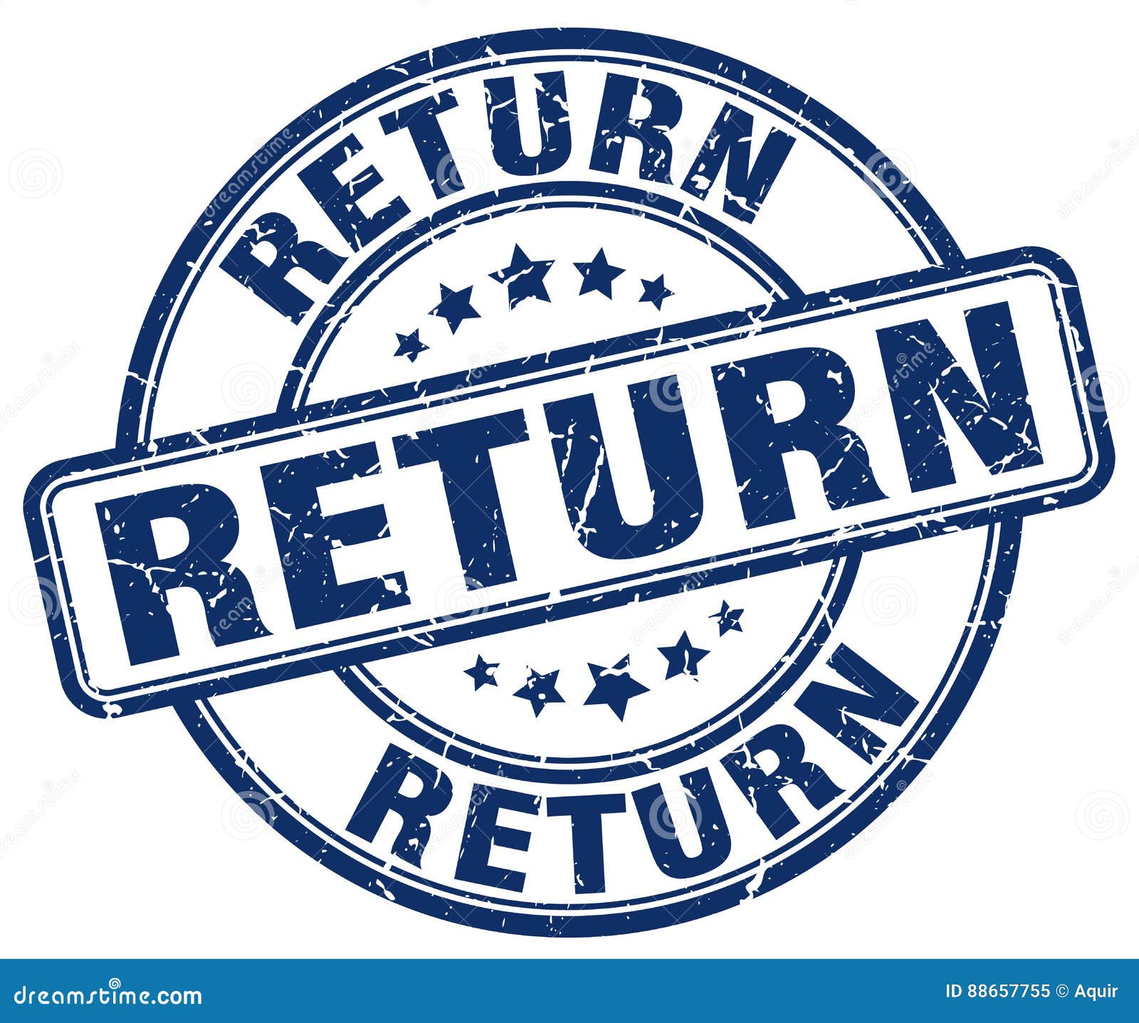 Return Blue Grunge Round Rubber Stamp Stock Vector - Illustration of ...