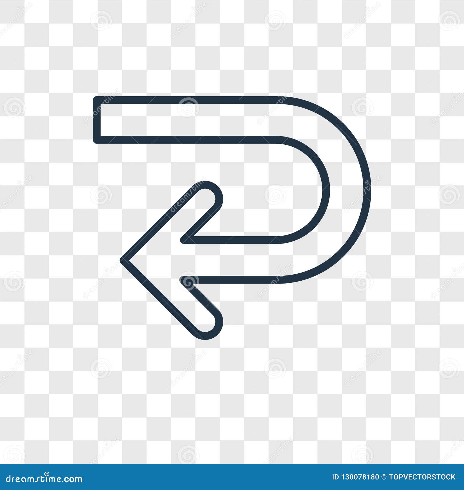 Return Concept Vector Linear Icon Isolated on Transparent Background ...