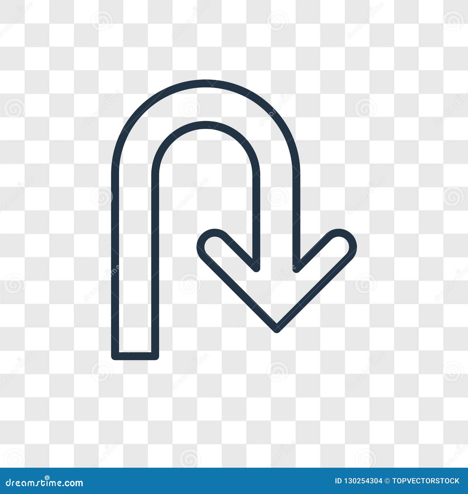 Return Concept Vector Linear Icon Isolated on Transparent Background ...