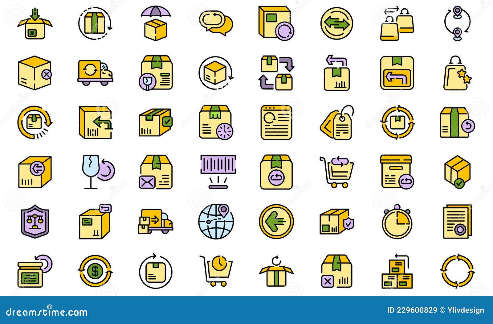 Return of Goods Icon, Outline Style Stock Vector - Illustration of ...