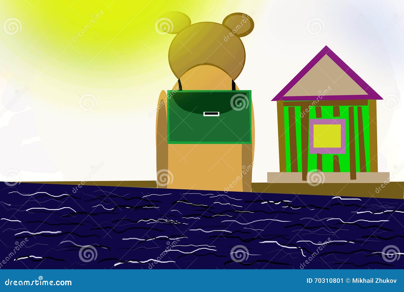 The return home. stock illustration. Illustration of pupil - 70310801